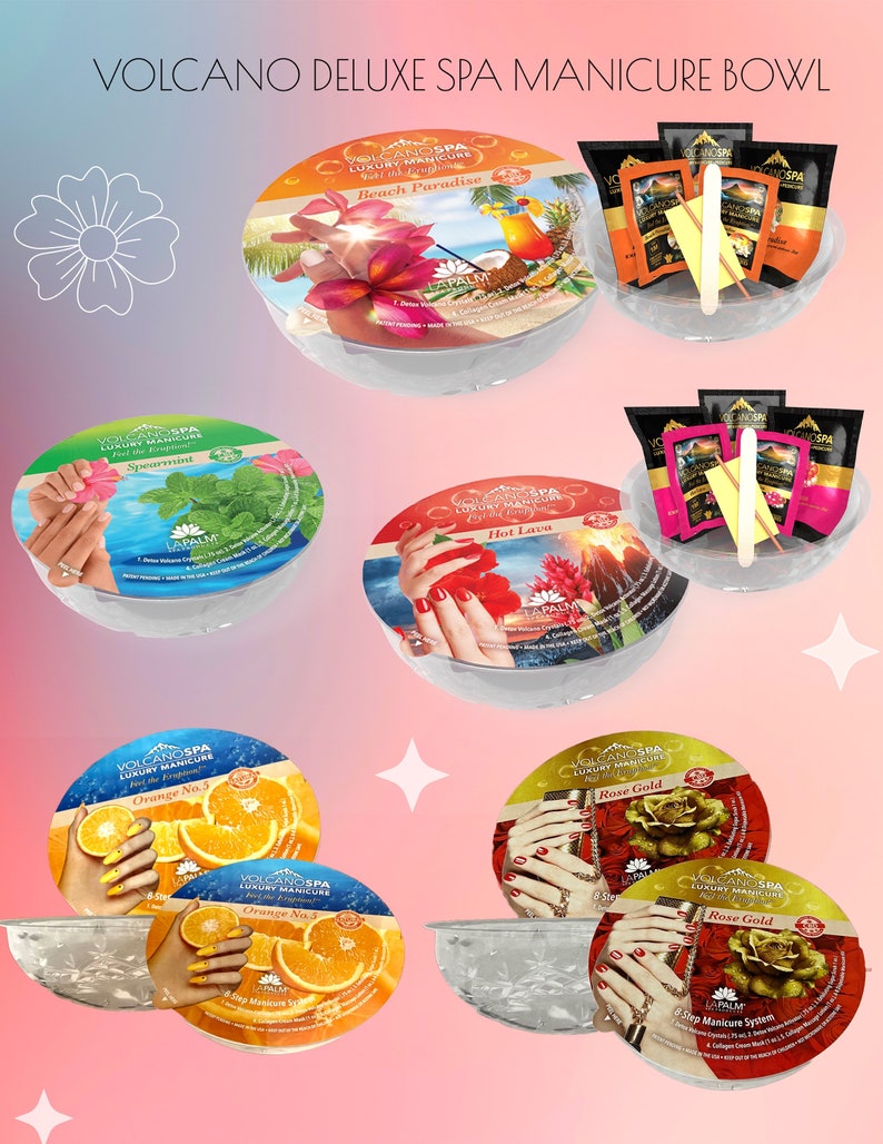 Deluxe 6 Steps Manicure Pedicure Volcano Spa Bubbling and Fizzing Free ...
