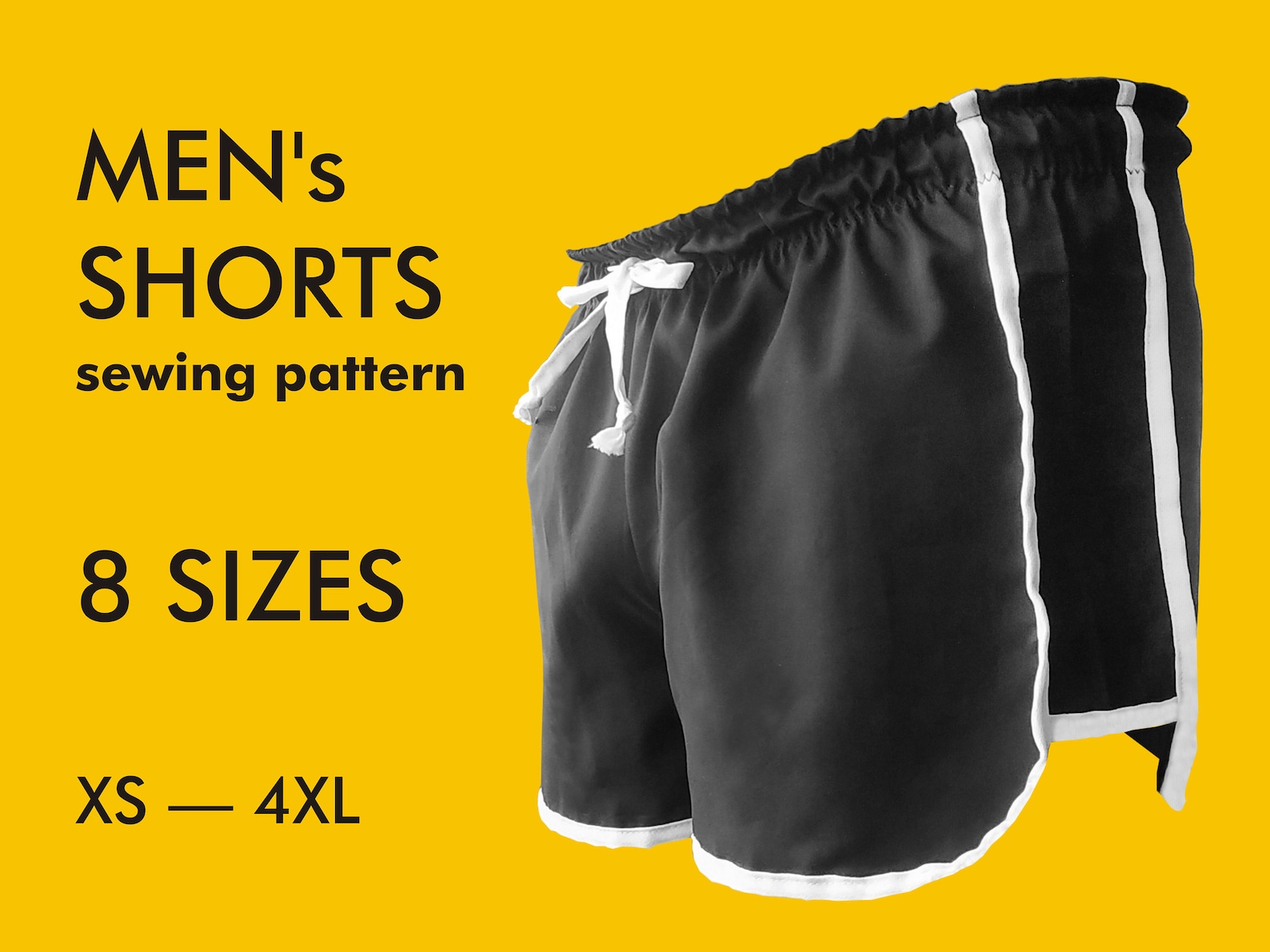 Mens Shorts Sewing Pattern Boxer Shorts Pattern Big Shorts PDF Short ...