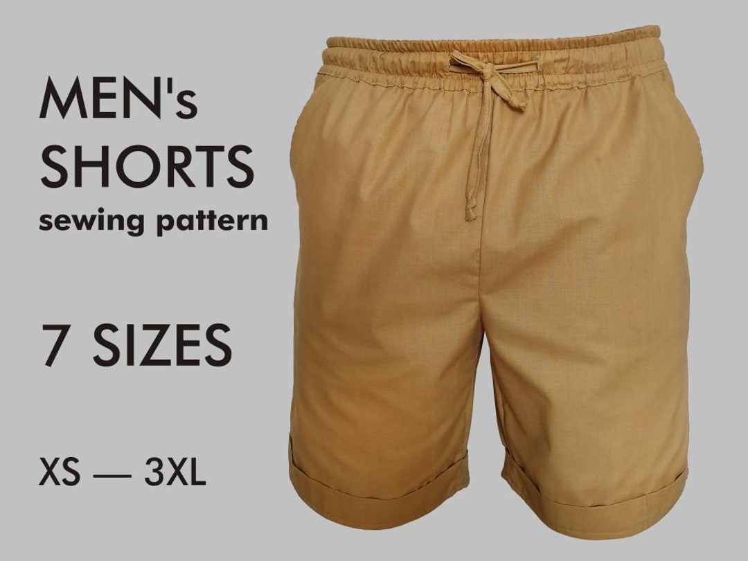 Mens Shorts Sewing Pattern PDF Short Pants With Pockets Sewing Pattern ...