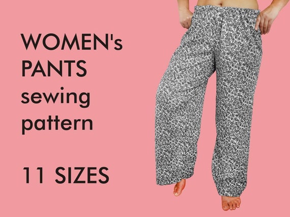 Women Pants Sewing Pattern PDF Women Trousers Sewing Pattern - Etsy