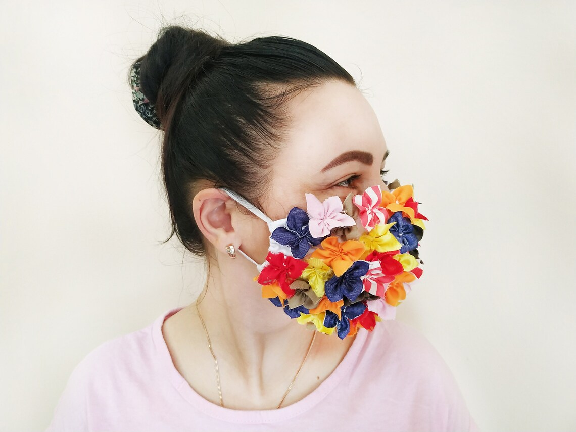 Fashion Face Mask Sewing Pattern PDF 3D Flowers Adults - Etsy Canada