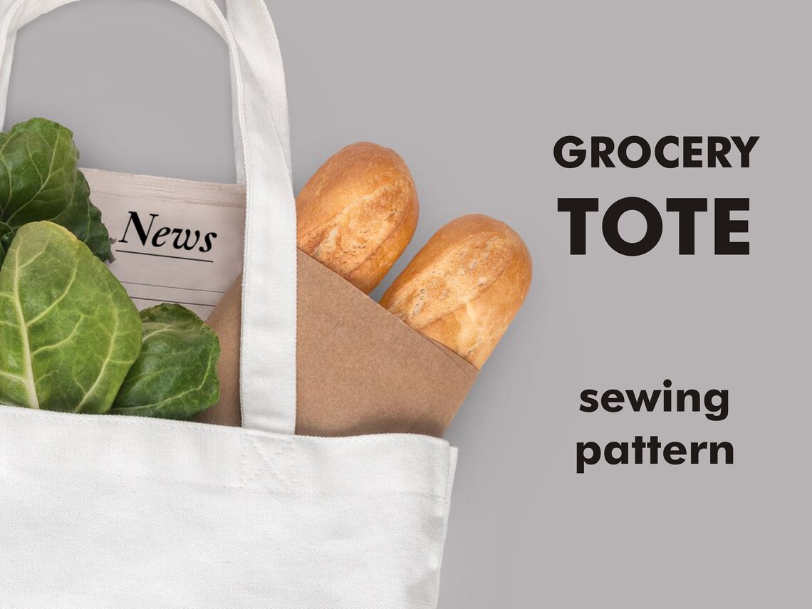 Grocery Tote Bag Sewing Pattern PDF Shopping Bag Casual - Etsy