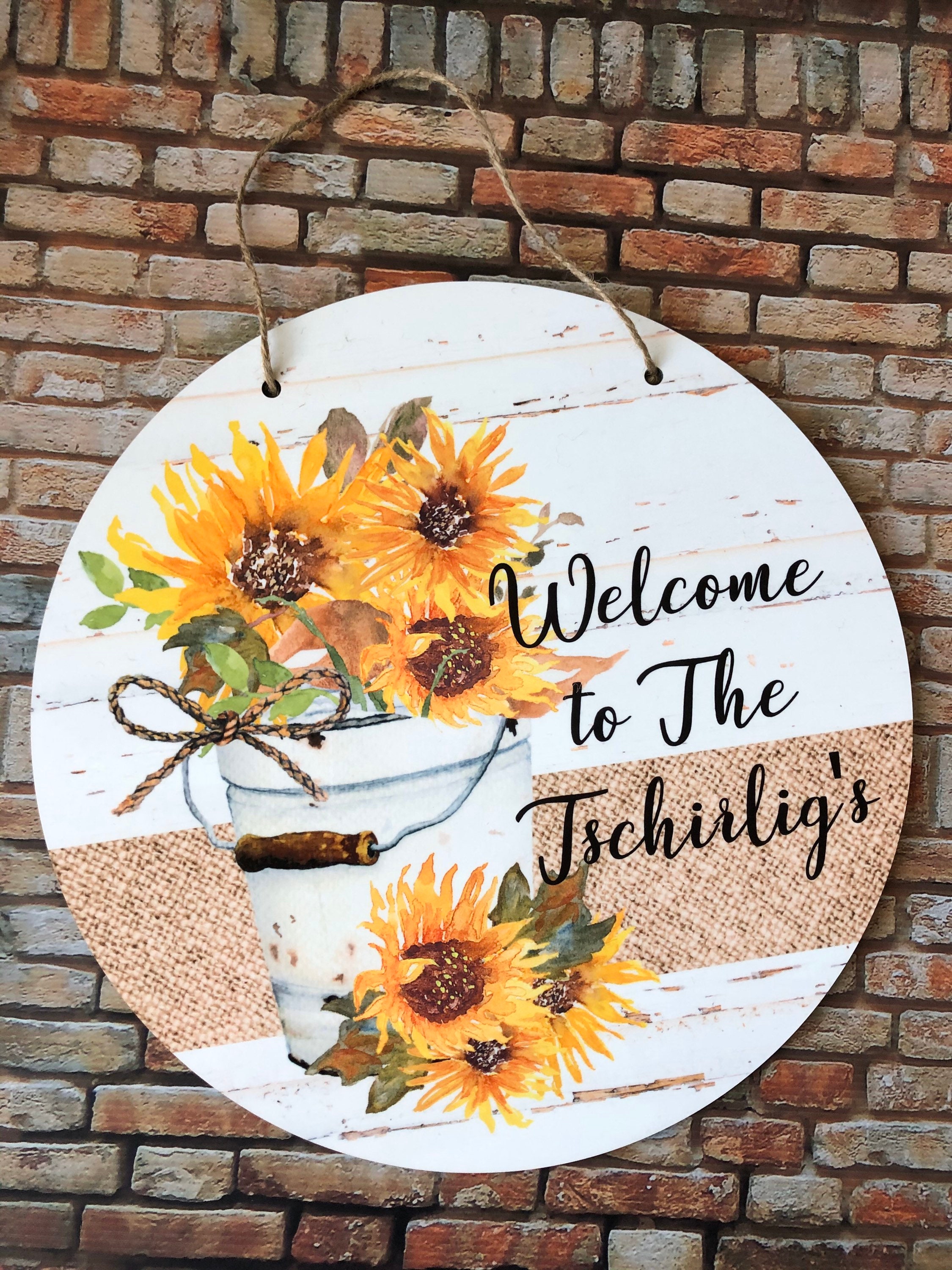 Sunflower Round Door Hanger Sublimation Door Summer - Etsy
