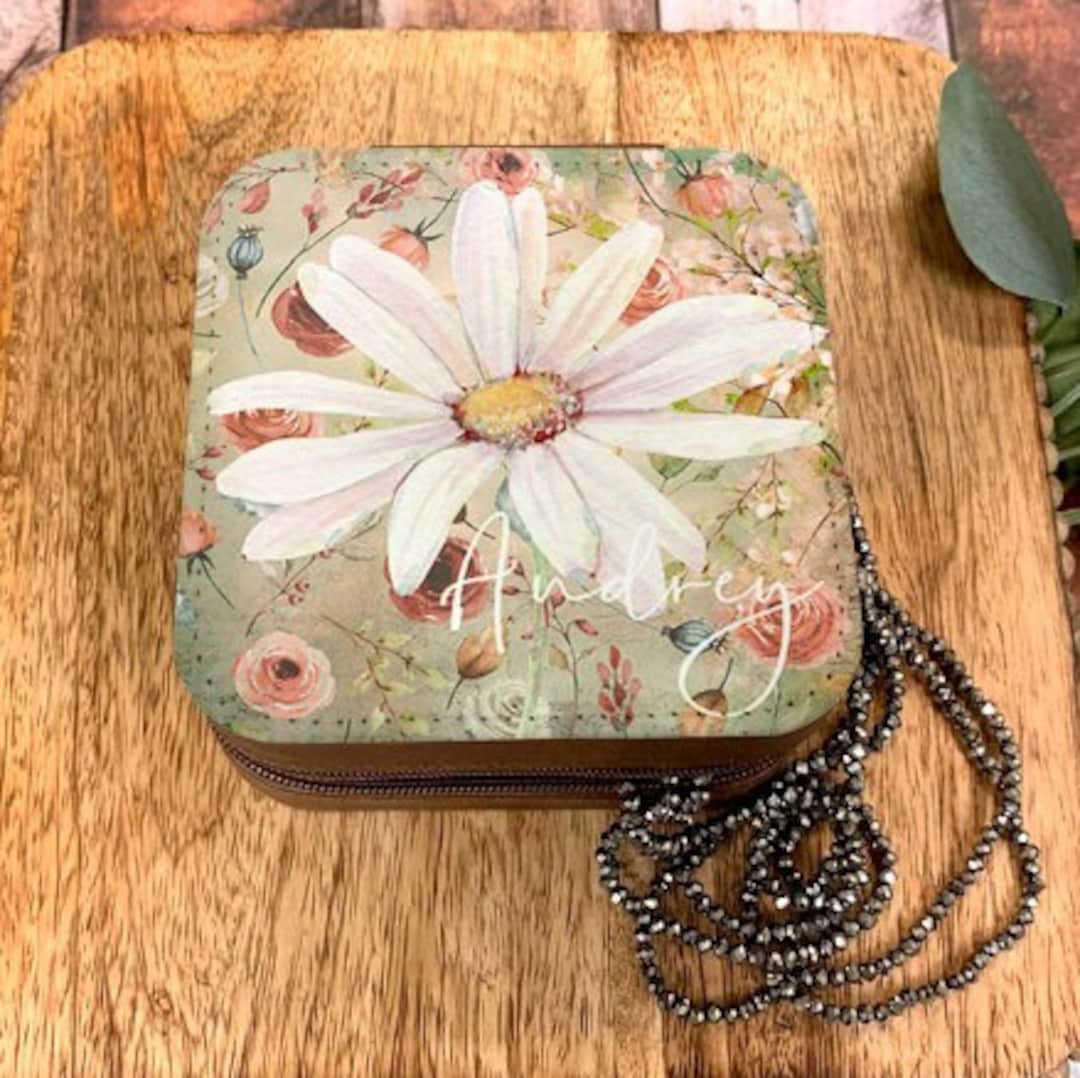 Floral Daisy Embroider Jewelry Box Design, DIGITAL DESIGN, Jewelry Png ...