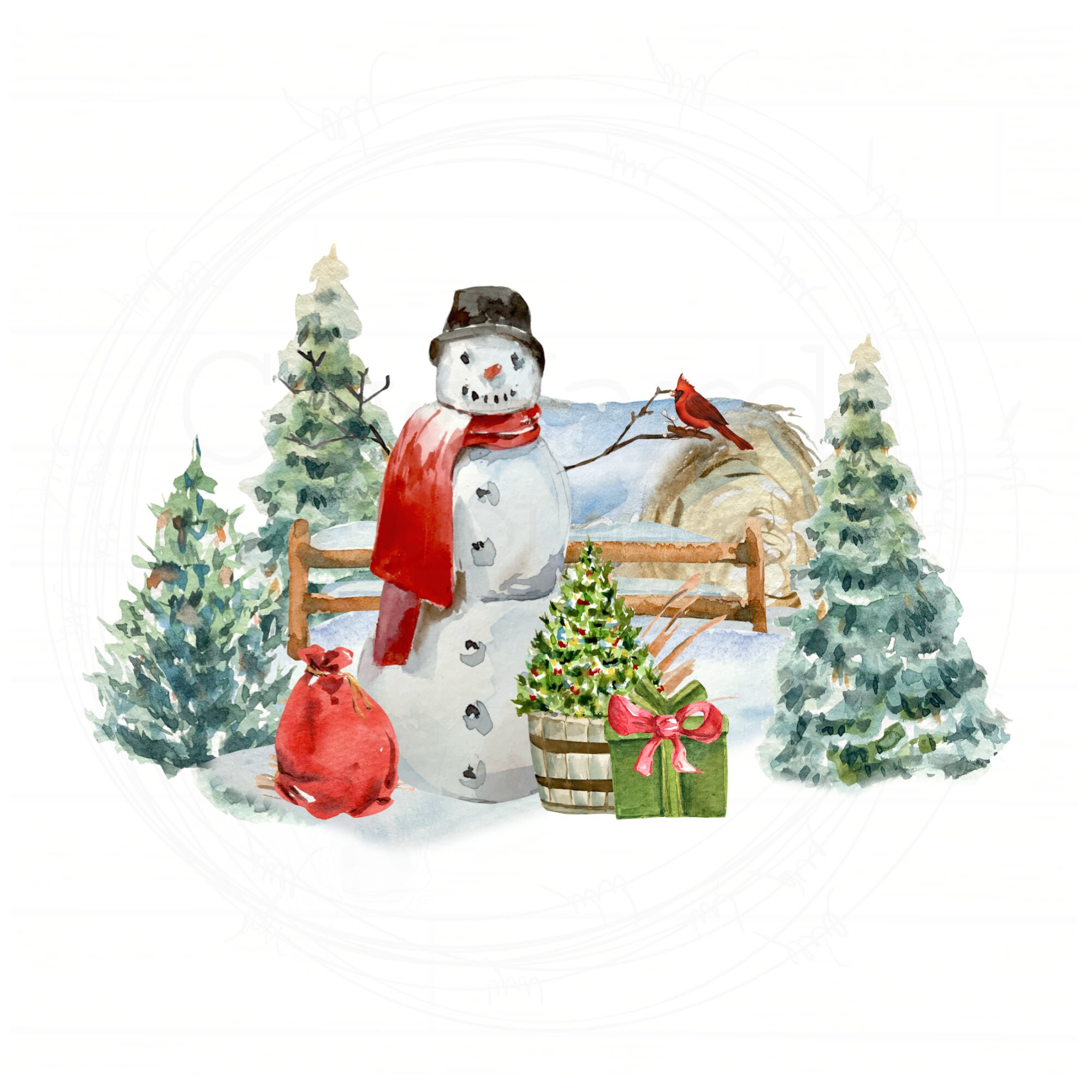 Snowman Scene PNG Christmas Images Christmas Sublimation | Etsy