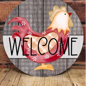 Chicken and Wood Door Hanger Png, Spring Png, Sublimation Designs ...