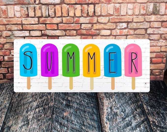 Hello Summer Door Sign/summer Door Sign/popsicles Door Sign/summer Sign ...