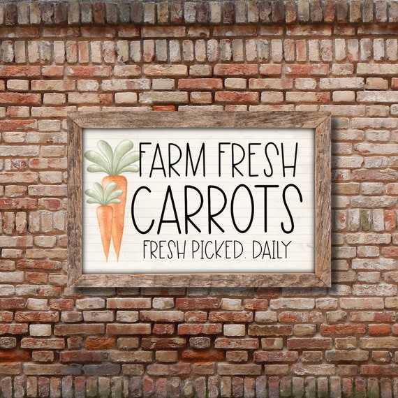 Farm Fresh Carrots Sign PNG Spring Sublimation Home | Etsy