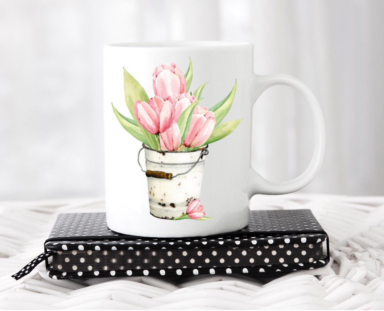 Tulip Floral Pail Spring Sublimation Home Sublimation - Etsy
