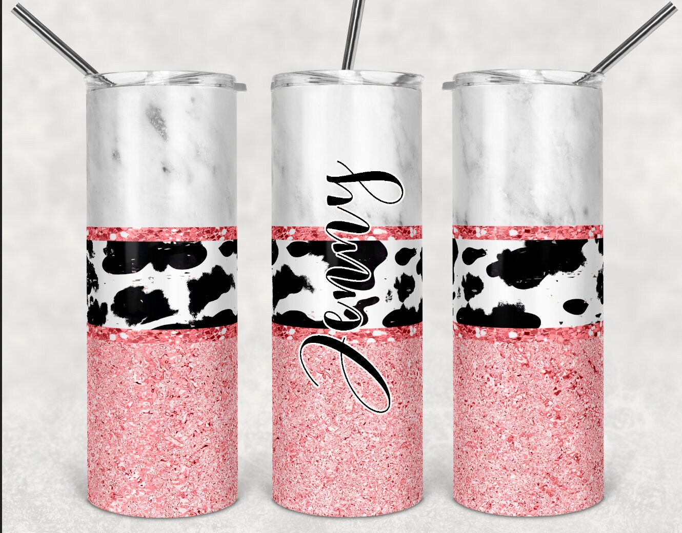 Cow Print Rose Gold Leopard Tumbler png Tumbler Sublimation | Etsy