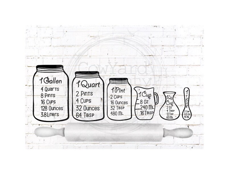 Measurement Cutting Board Design Kitchen Sublimation Images | Etsy