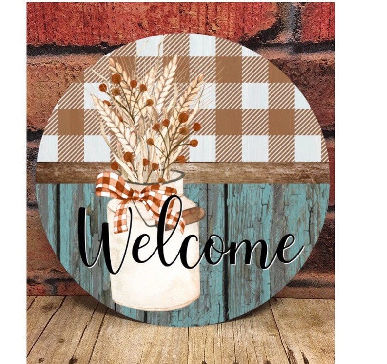 Wheat Milkcan Round Png Sublimation Door Fall Sublimation - Etsy