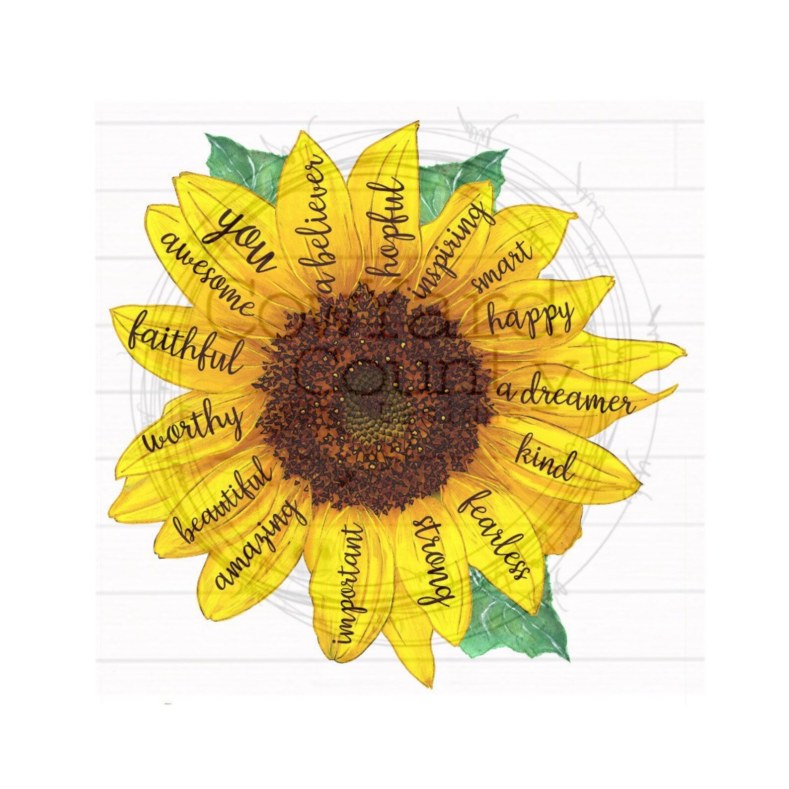 Sunflowers With Inspirational Words, Sunflower PNG, Sublimation Designs ...