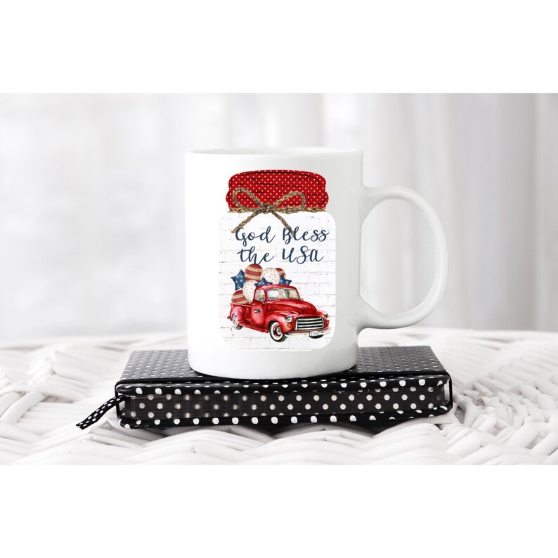 God Bless Red Truck Mason Jar Design Home Sublimation Images - Etsy