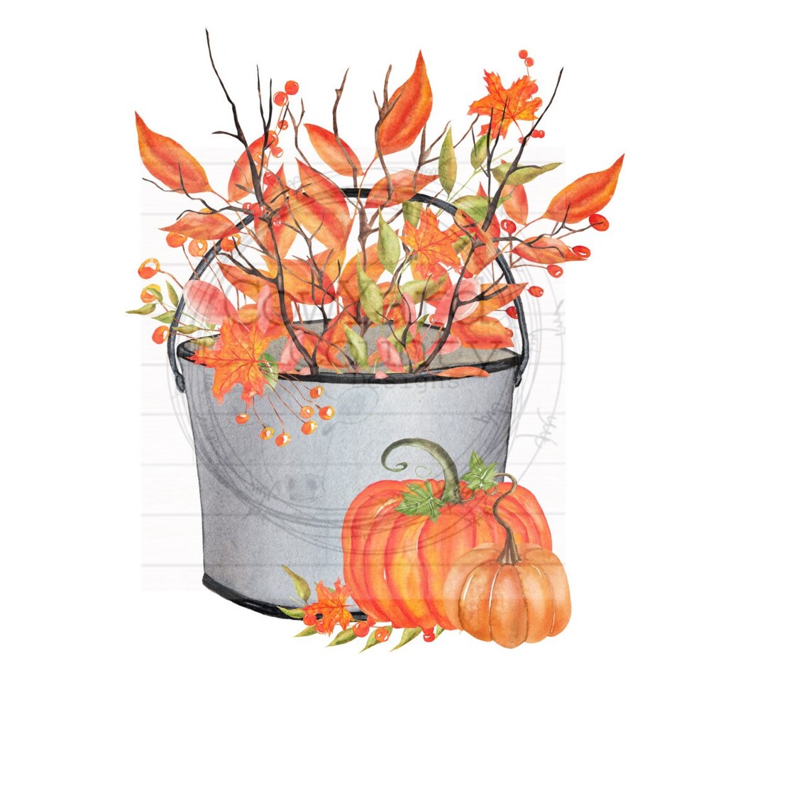 Fall Foliage Pail Design Fall PNG Fall Sublimation Designs | Etsy