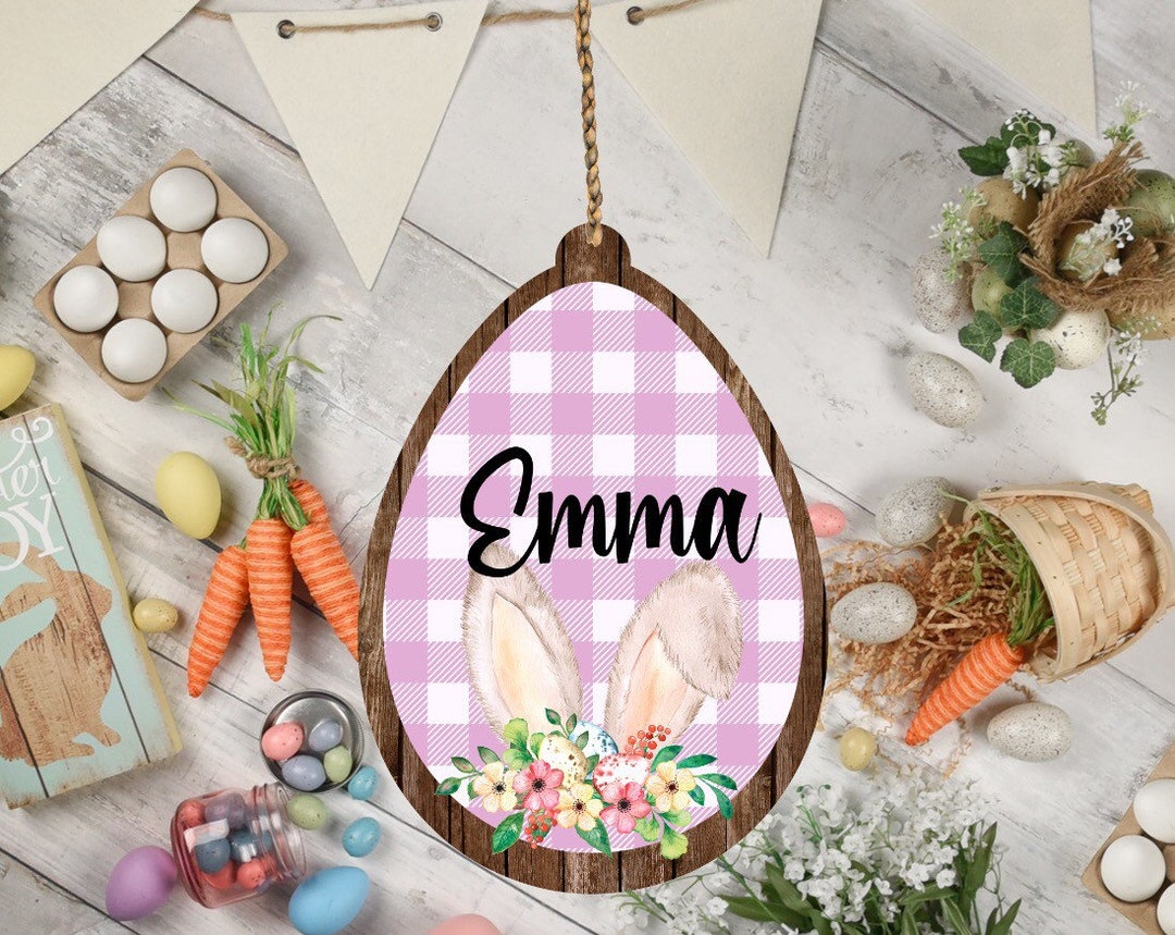 Pink Plaid Easter Egg Tag Png, Easter Png, Easter Sublimation ...