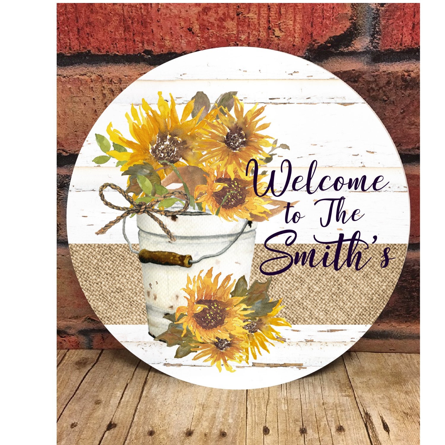 Sunflower Round Door Hanger Sublimation Door Summer - Etsy
