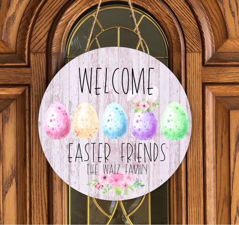 Easter Egg Round Door Hanger Easter Png Easter Sublimation - Etsy
