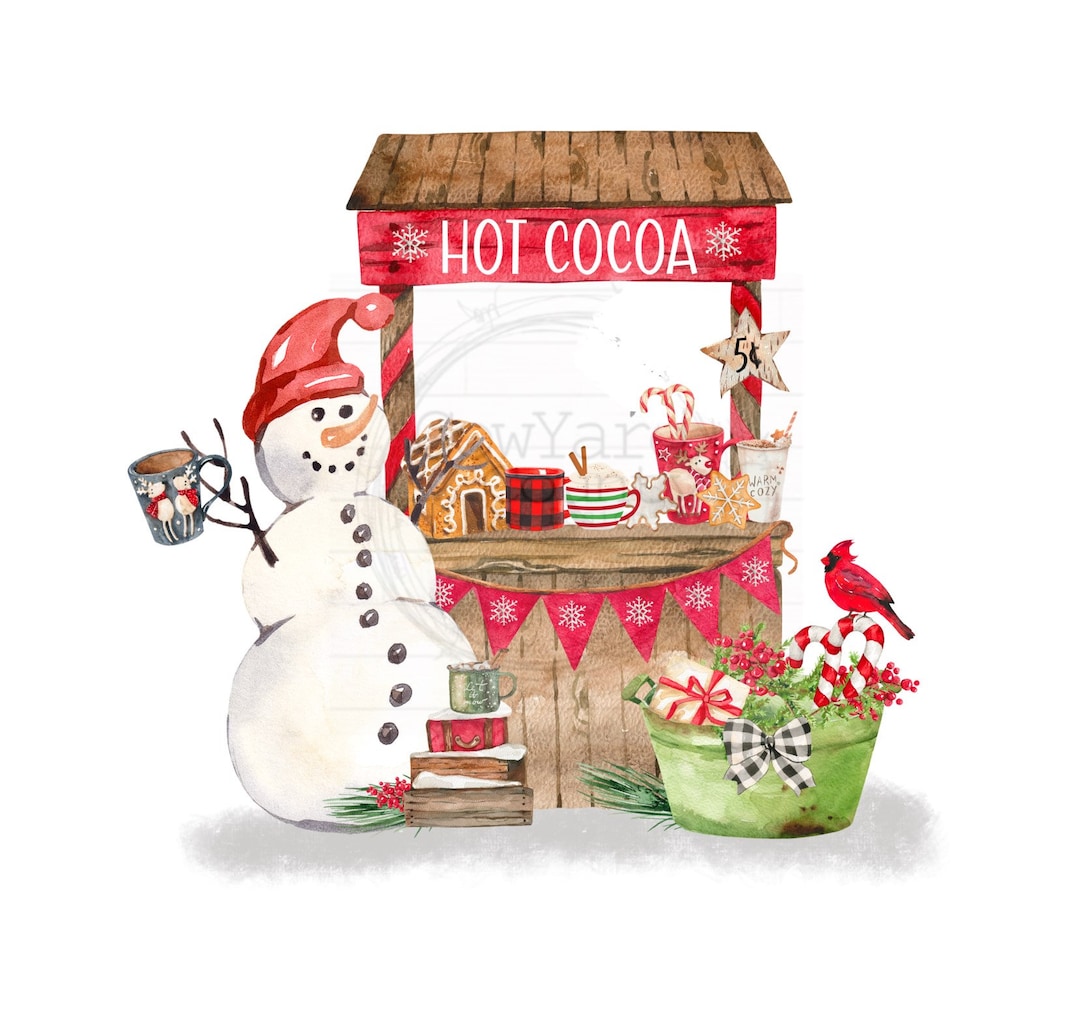 Hot Cocoa Snowman Png, Christmas Sublimation, Christmas Designs, Rustic ...