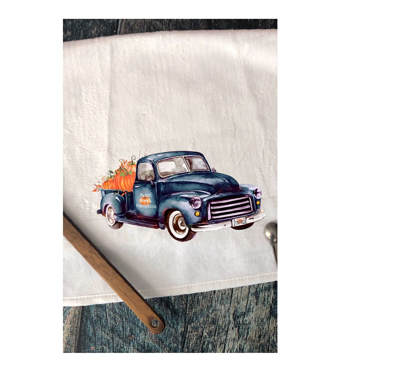 Blue Fall Truck Design Truck With Pumpkins Fall Sublimation | Etsy