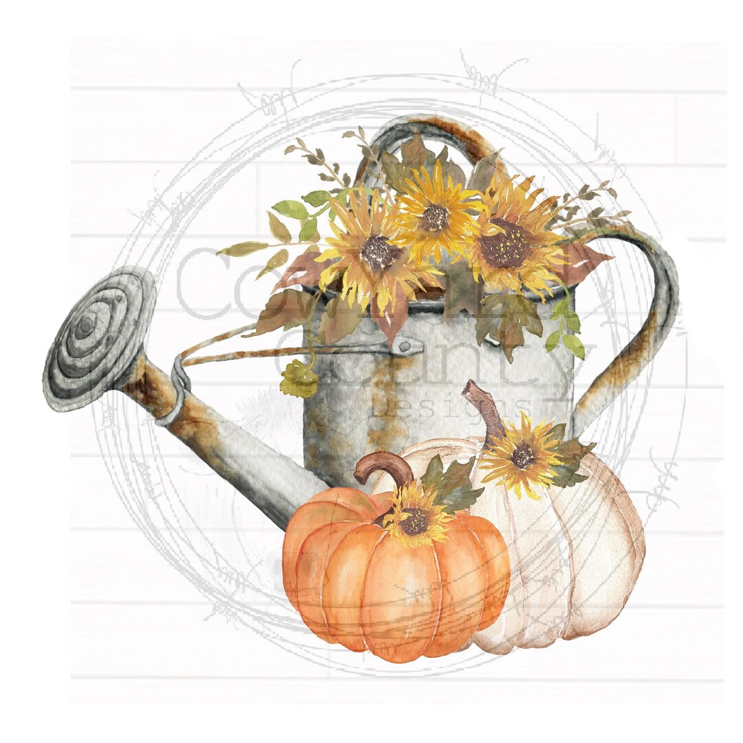 Fall Watering Can Design, Pumpkin Images, Fall Sublimation Designs ...