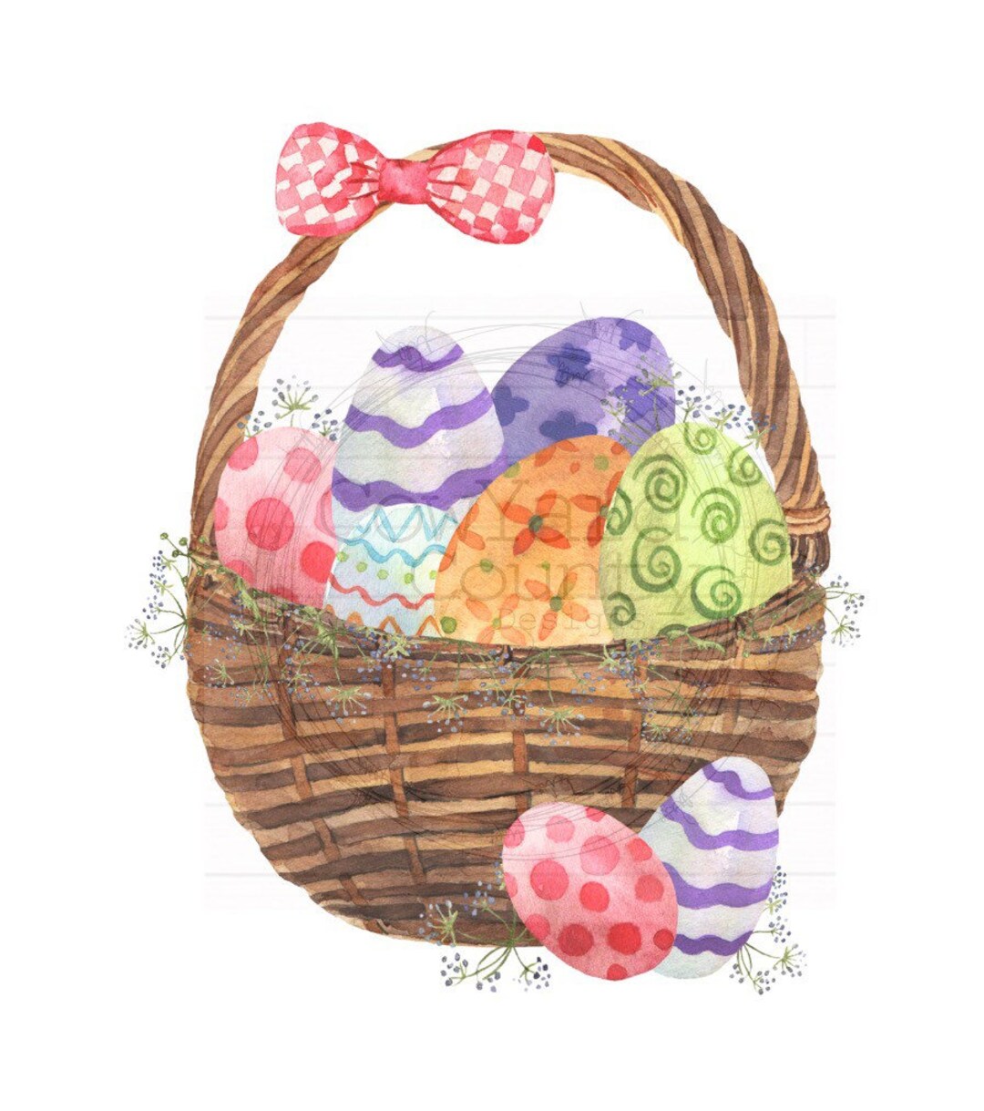 Easter Basket With Eggs Png, Spring Sublimation, Easter Sublimation ...