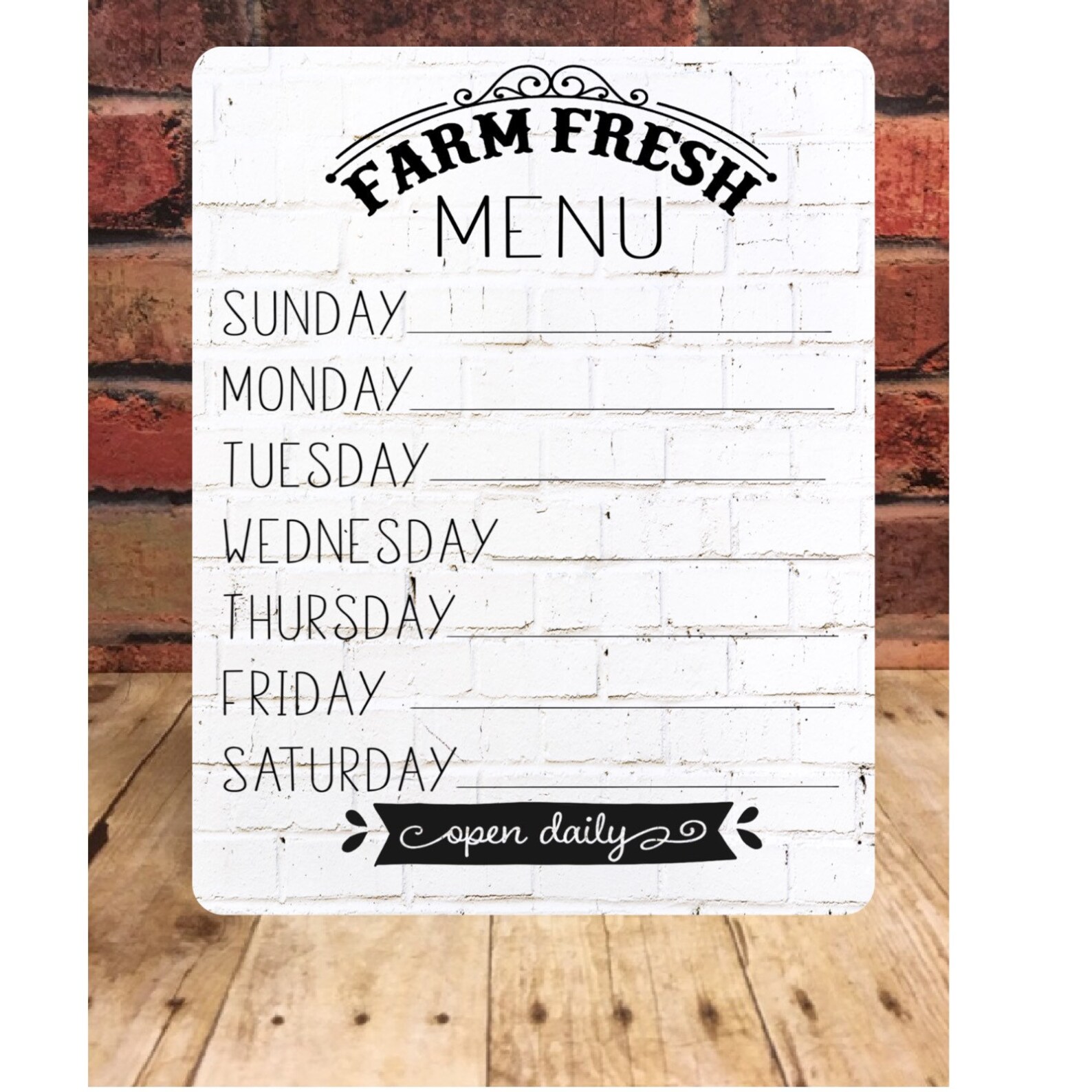 Farm Fresh Menu Board Dry Erase Menu PNG 8x10.25 Inch - Etsy