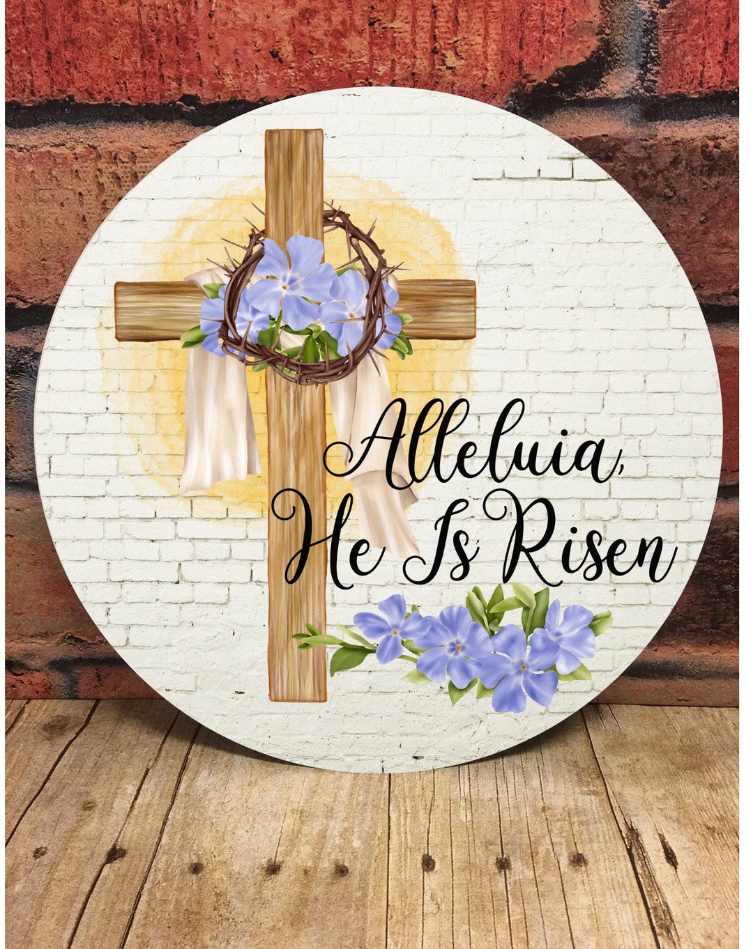 Alleluia Cross Door Hanger Png, Spring Png, Sublimation Designs, Easter ...