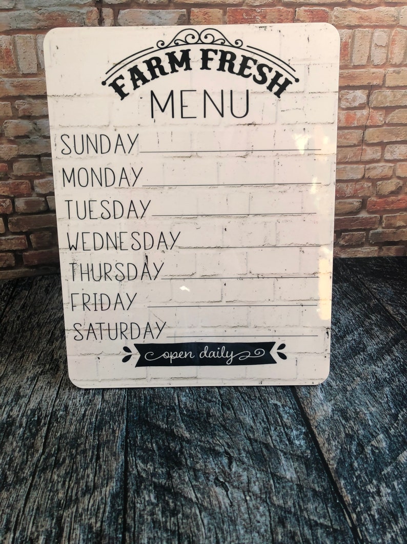 Farm Fresh Menu Board, Dry Erase Menu PNG, 8x10.25 Inch Templates ...