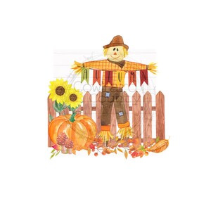 Scarecrow and Fence, Pumpkin Images, Fall Sublimation Images, Fall ...