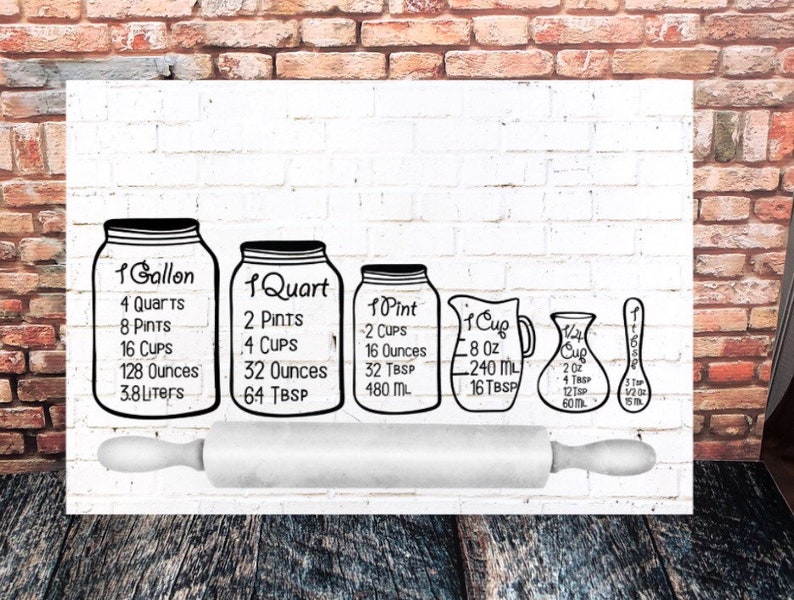 Measurement Cutting Board Design Kitchen Sublimation Images | Etsy