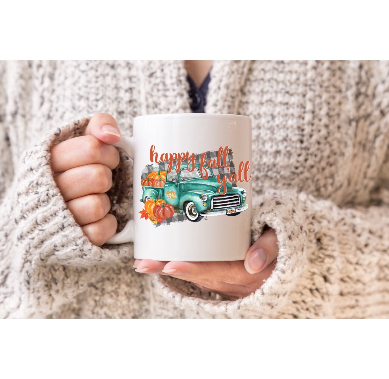 Happy Fall Y'all Truck Design Truck With Pumpkins Fall - Etsy
