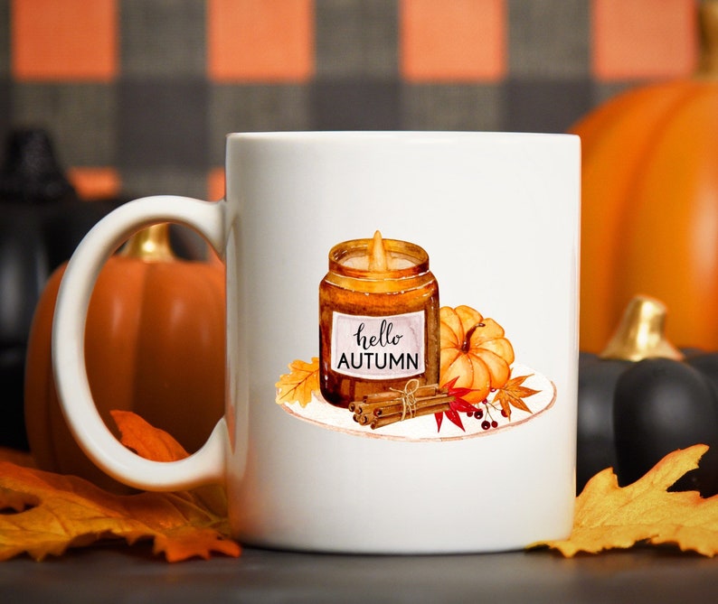 Hello Autumn Candle Png Fall Coffee Png Pumpkin Png Fall - Etsy