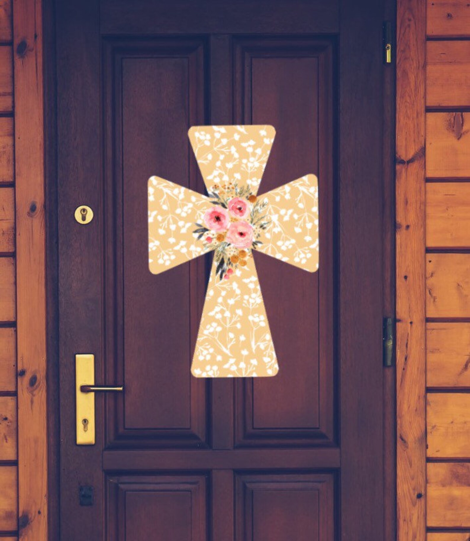 Yellow Floral Cross Designs Cross Door Hangers Easter - Etsy
