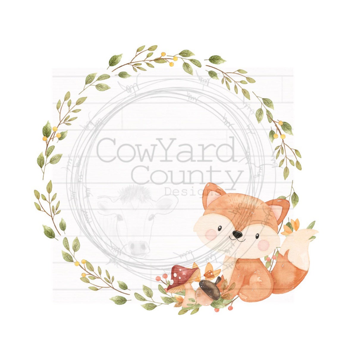 Baby Fox Wreath PNG Baby Sublimation Design Baby Room Decor | Etsy