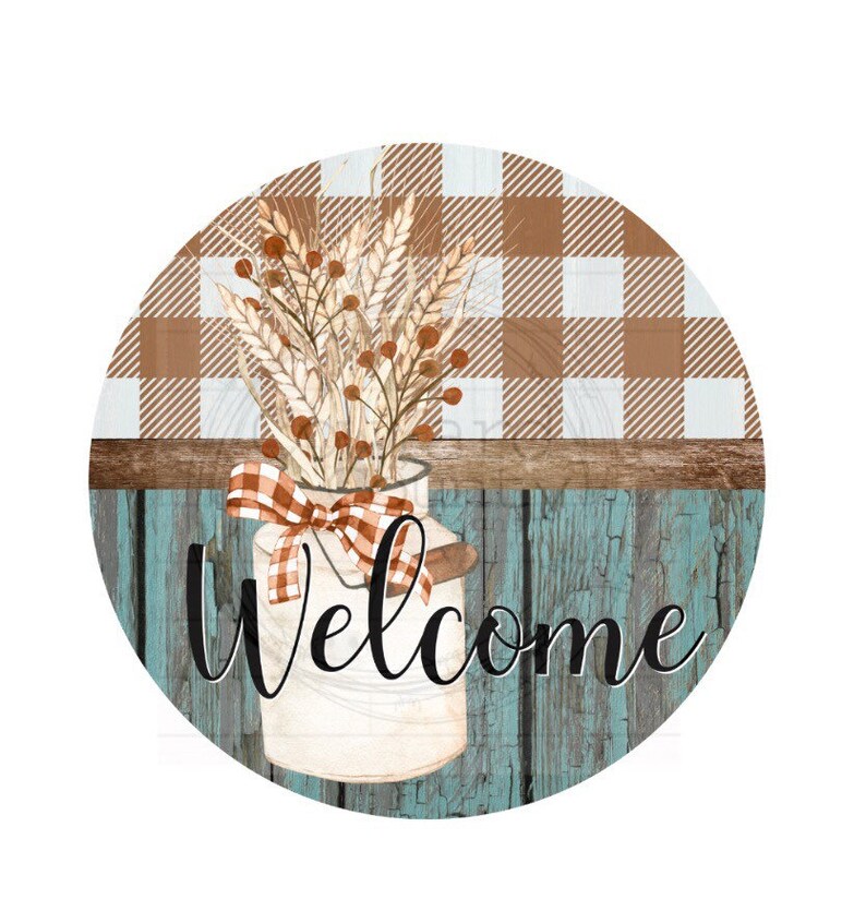 Wheat Milkcan Round Png Sublimation Door Fall Sublimation - Etsy