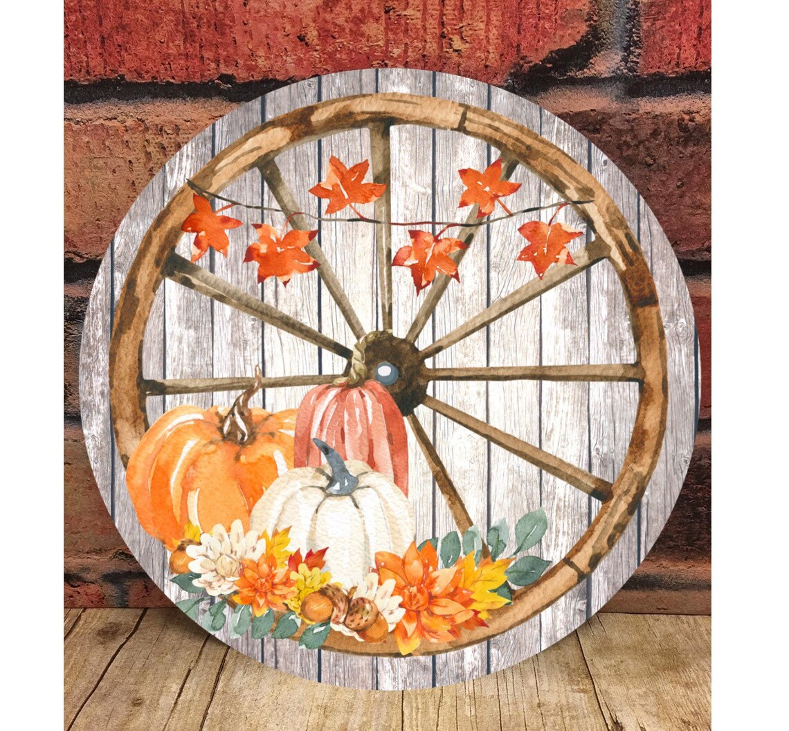 Fall Wagon Wheel Round Png Fall Png Halloween Sublimation - Etsy