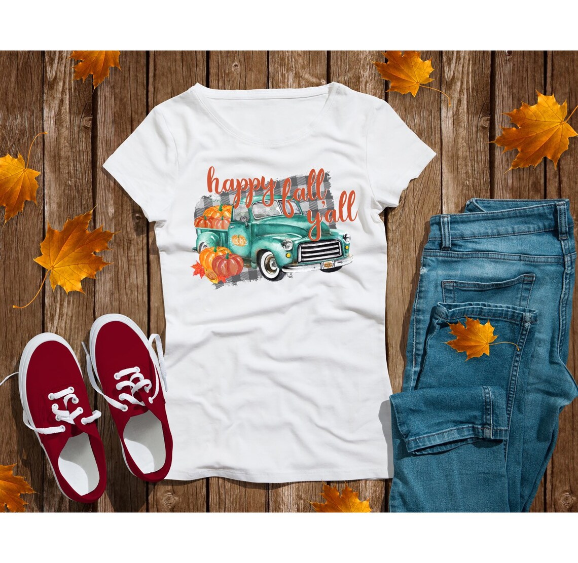 Happy Fall Y'all Truck Design Truck With Pumpkins Fall | Etsy