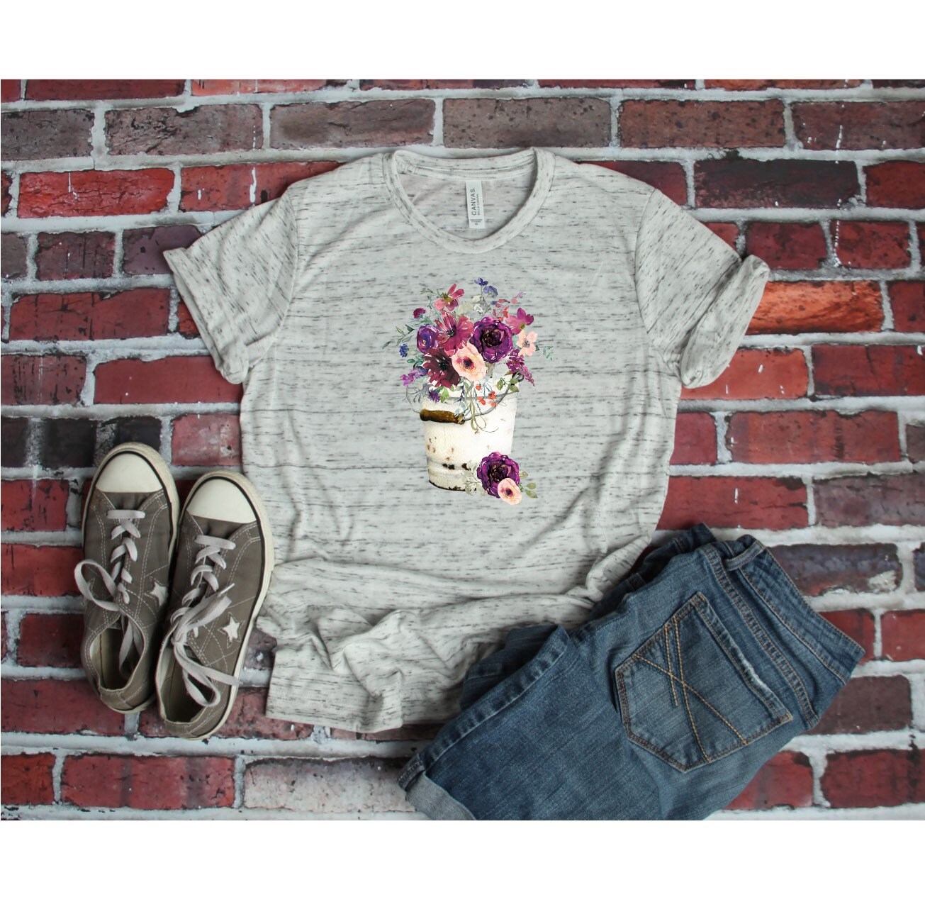 Purple Floral Pail Spring Sublimation Home Sublimation | Etsy