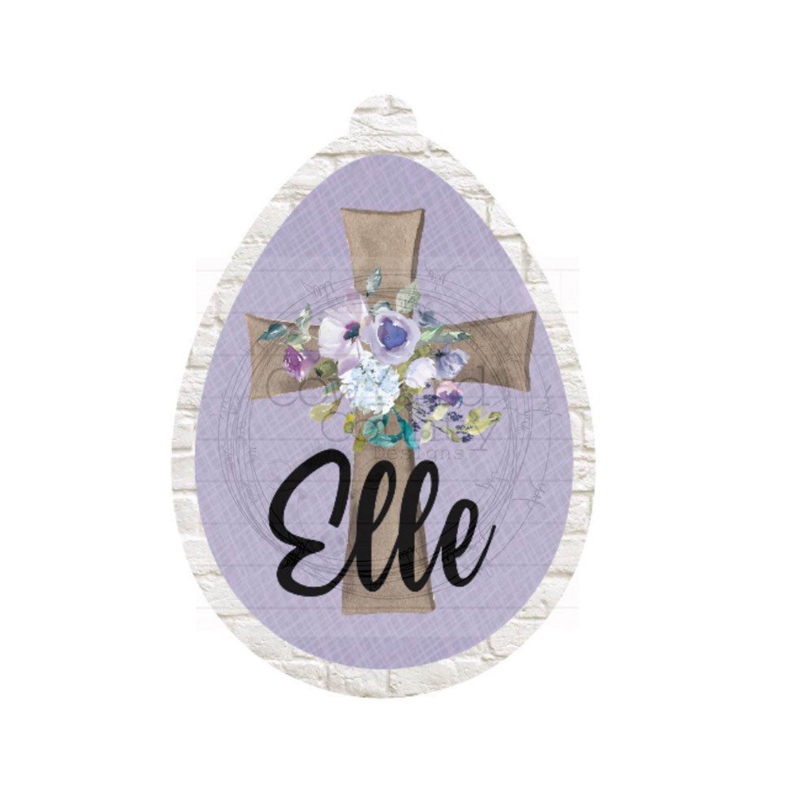 Purple Floral Cross Easter Egg Tag Png Easter Png Easter - Etsy