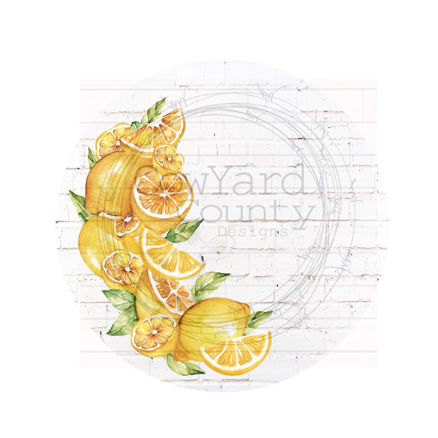Lemon Round Door Hanger Sublimation Door Summer Sublimation - Etsy