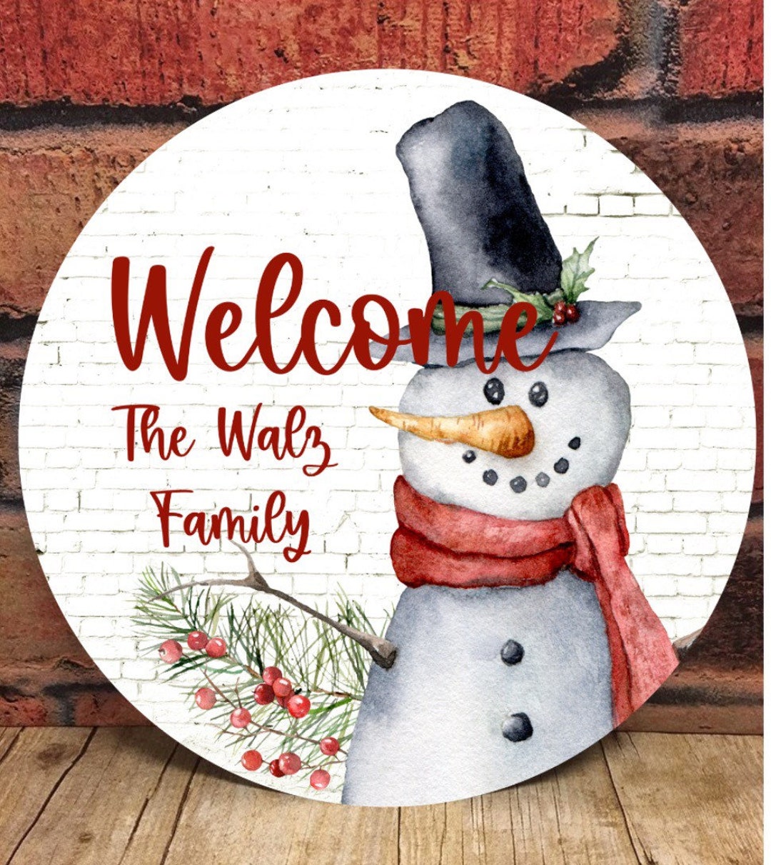 Brick Snowman Door Hanger, Christmas Sublimation, Winter Sublimation ...
