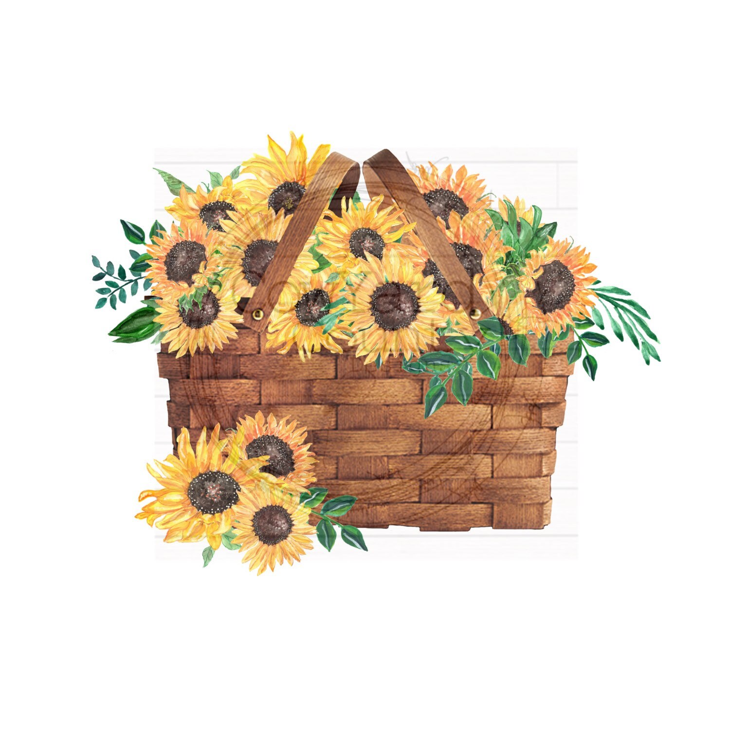 Sunflower Basket Png Sunflower Png Fall Sublimation - Etsy