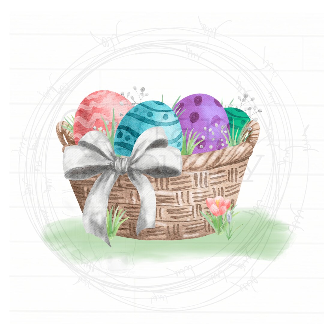 Easter Basket With Eggs Png, Spring Sublimation, Easter Sublimation ...