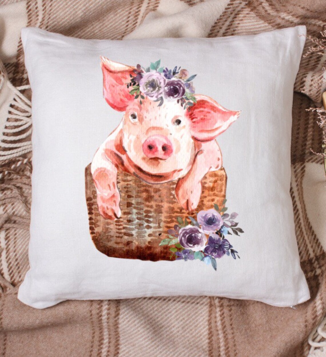 Pig with Flowers png Spring Sublimation Farm Sublimation | Etsy