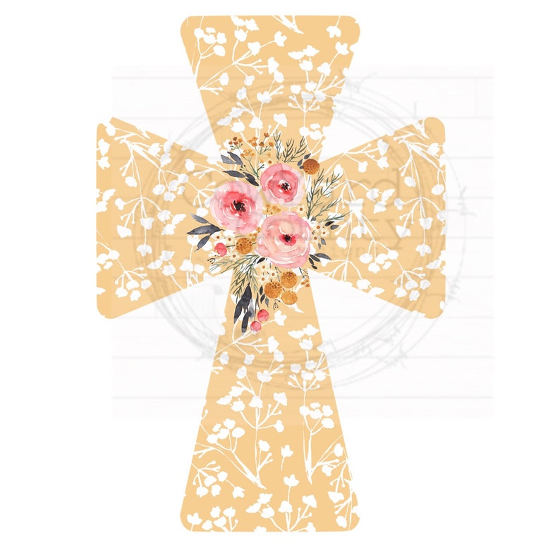 Yellow Floral Cross Designs Cross Door Hangers Easter - Etsy