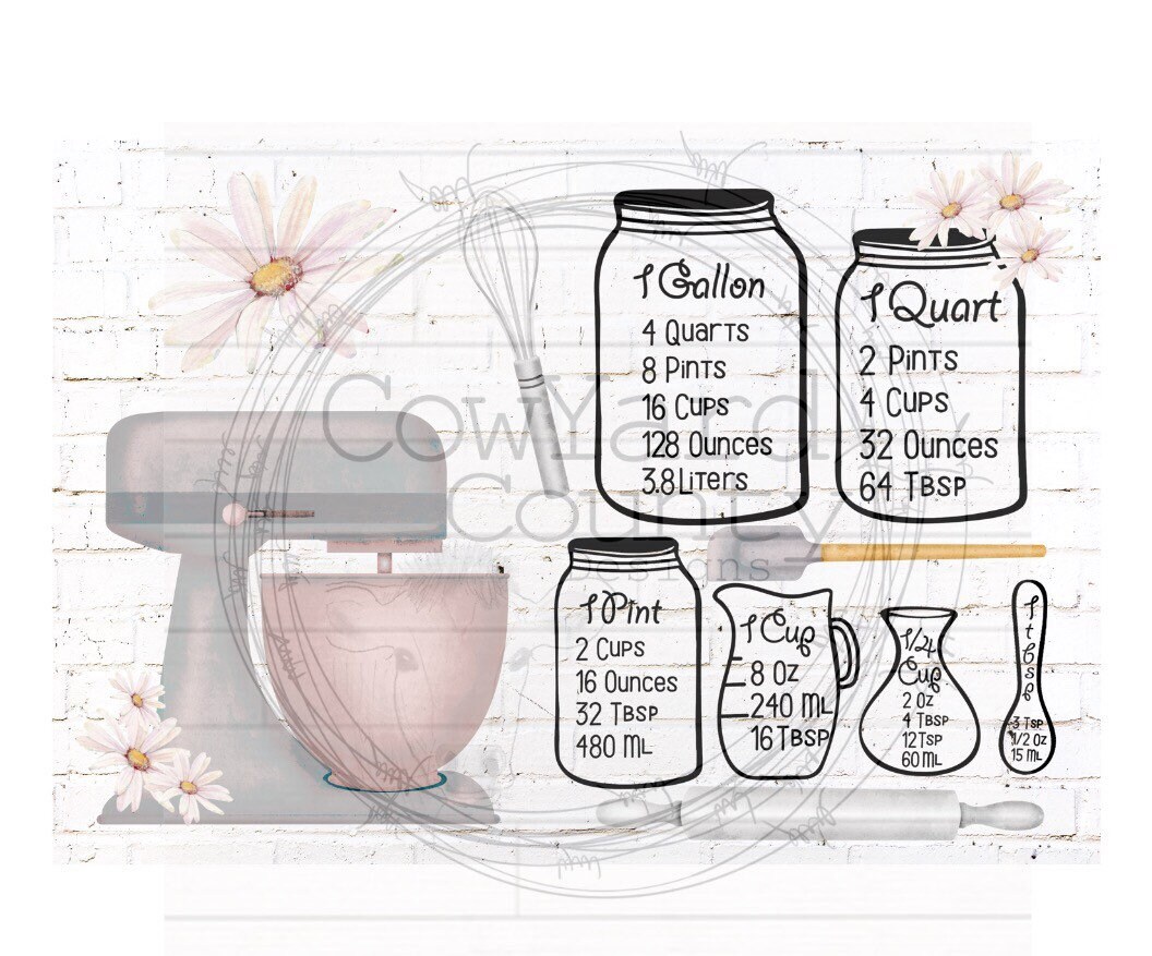 Measurement Cutting Board Design Kitchen Sublimation Images - Etsy