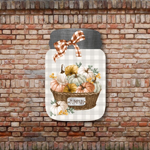 Seasonal Fall Pumpkins Mason Jar PNG Fall Png Fall - Etsy