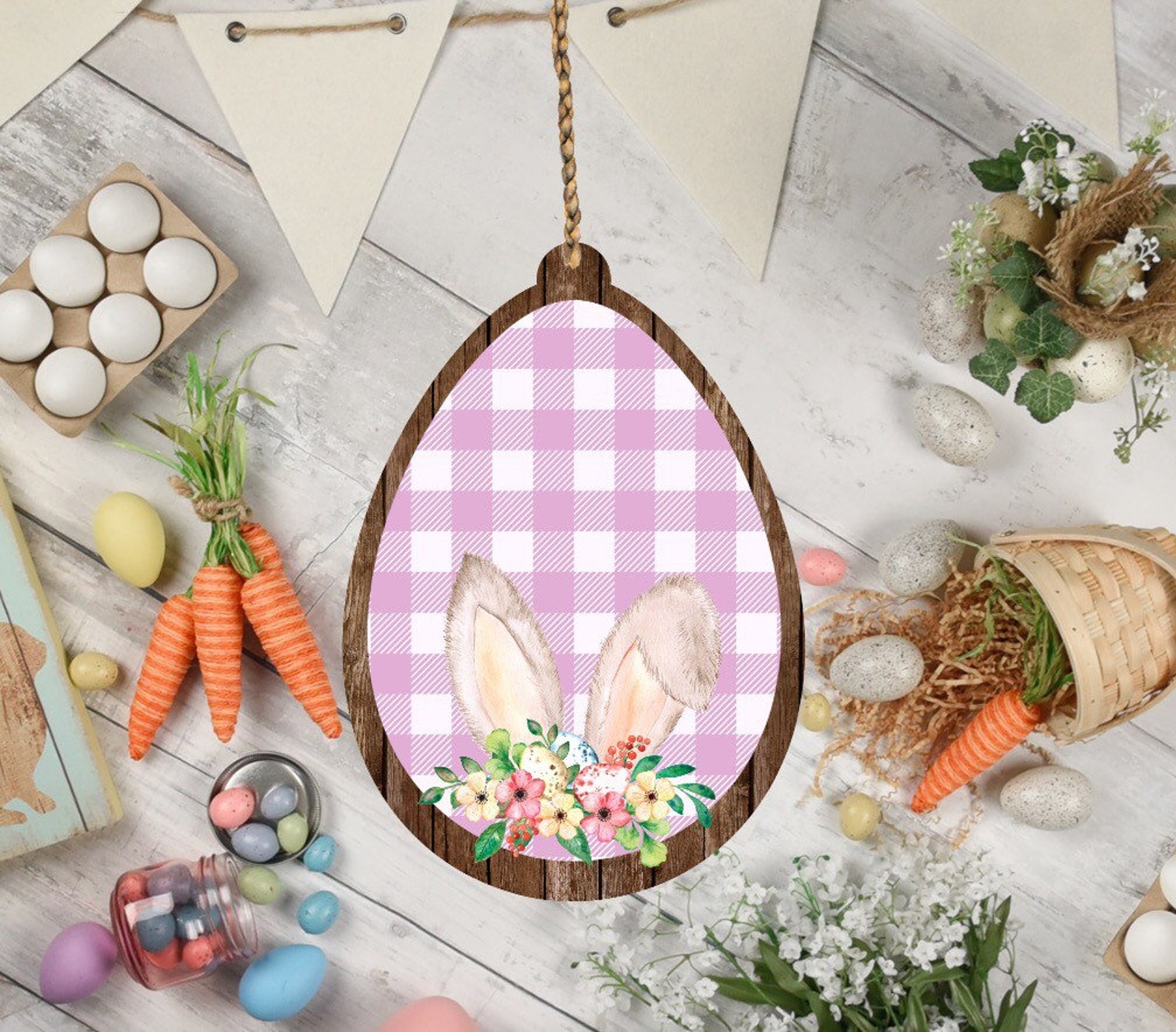 Pink Plaid Easter Egg Tag png Easter png Easter sublimation | Etsy