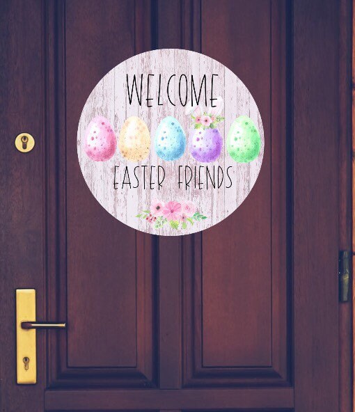 Easter Egg Round Door Hanger Easter Png Easter Sublimation - Etsy